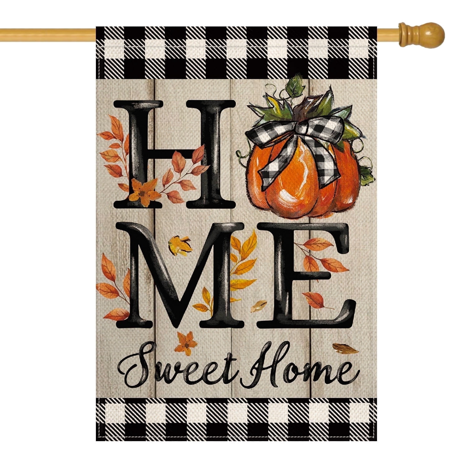 Sm:)e Home Sweet Home Pumpkin Fall House Flag 28x40 Inch Double Sided ...