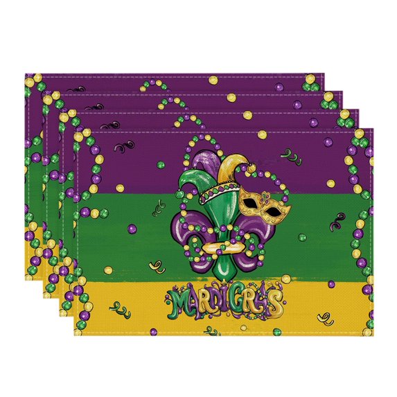 Sm:)e Irises Mask Carnival Mardi Gras Placemats Set of 4, 12x18 Inch ...