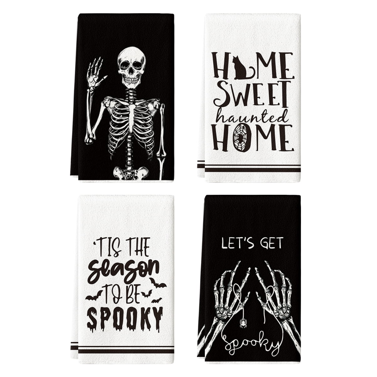 Sm:)e Let's Get Spooky Bones Skeleton Hand Spooky Halloween Kitchen ...