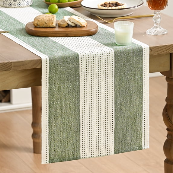 Sm:)e Sage Green Farmhouse Rustic Table Runner，Seasonal Fabric Kitchen ...