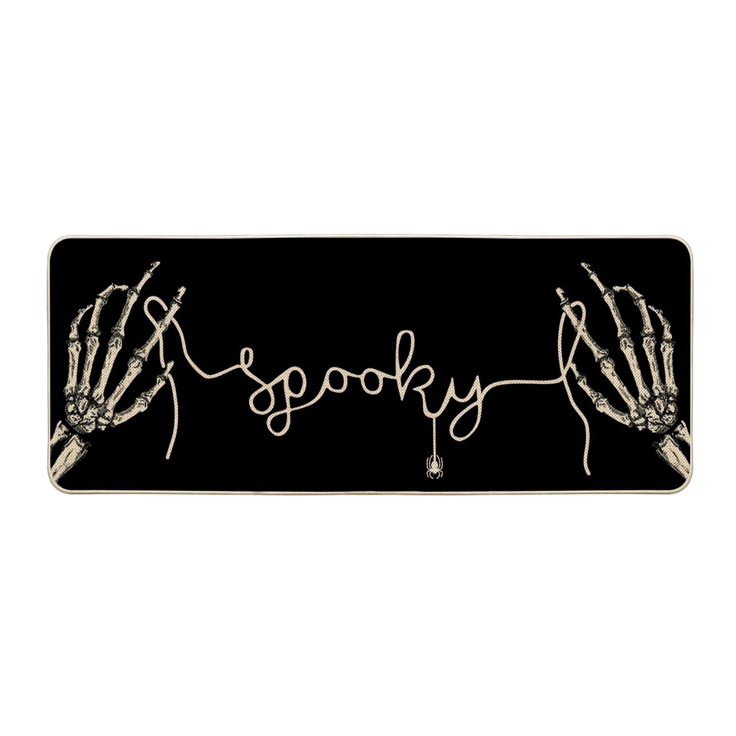 Sm:)e Spooky Skeleton Spider Bone Day of the Dead Doormat 17x47 Inch ...
