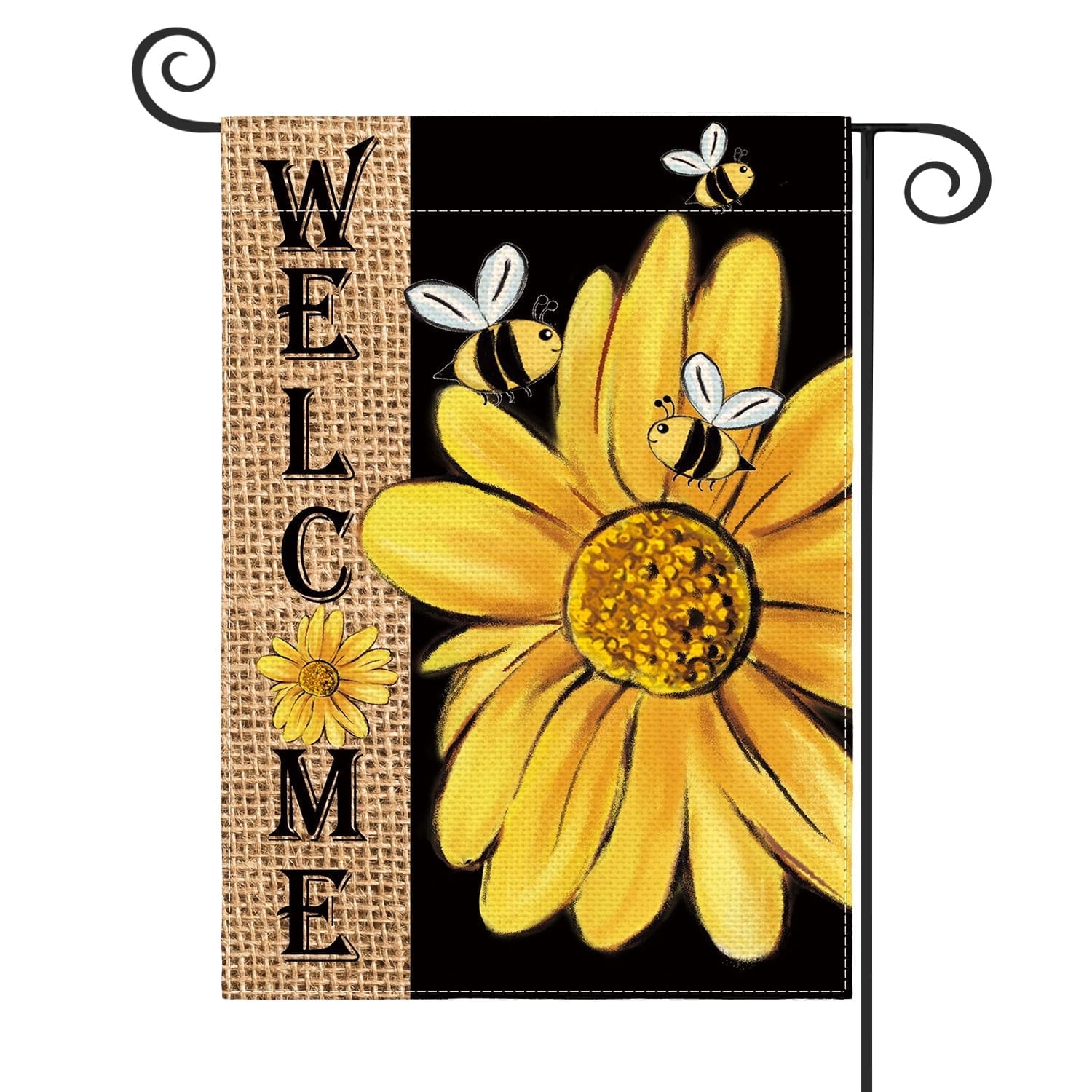 Sm:)e Sunflower Welcome Summer Garden Flag 12x18 Inch Yard Outdoor ...