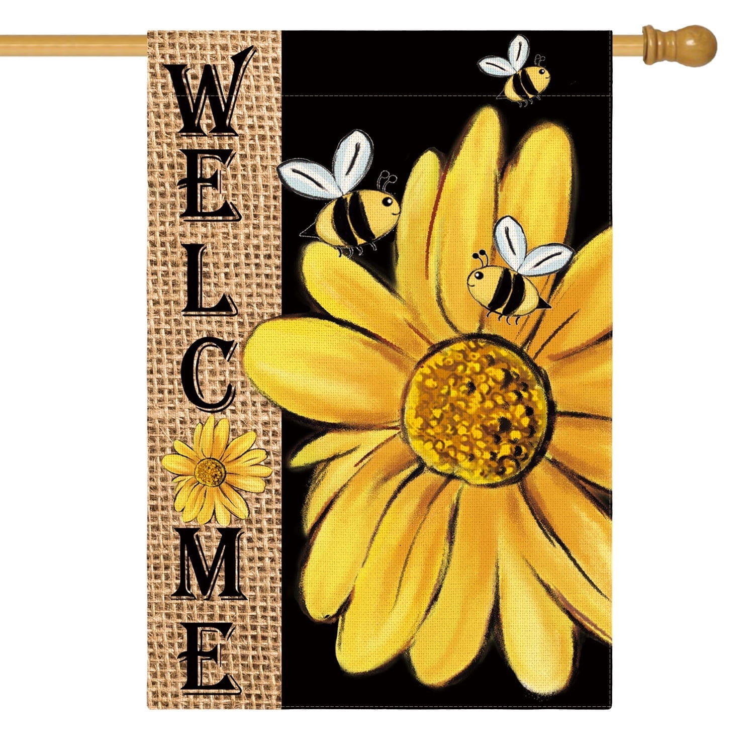 Sm:)e Sunflower Welcome House Flag 28x40 Inch Yard Outdoor Banner ...