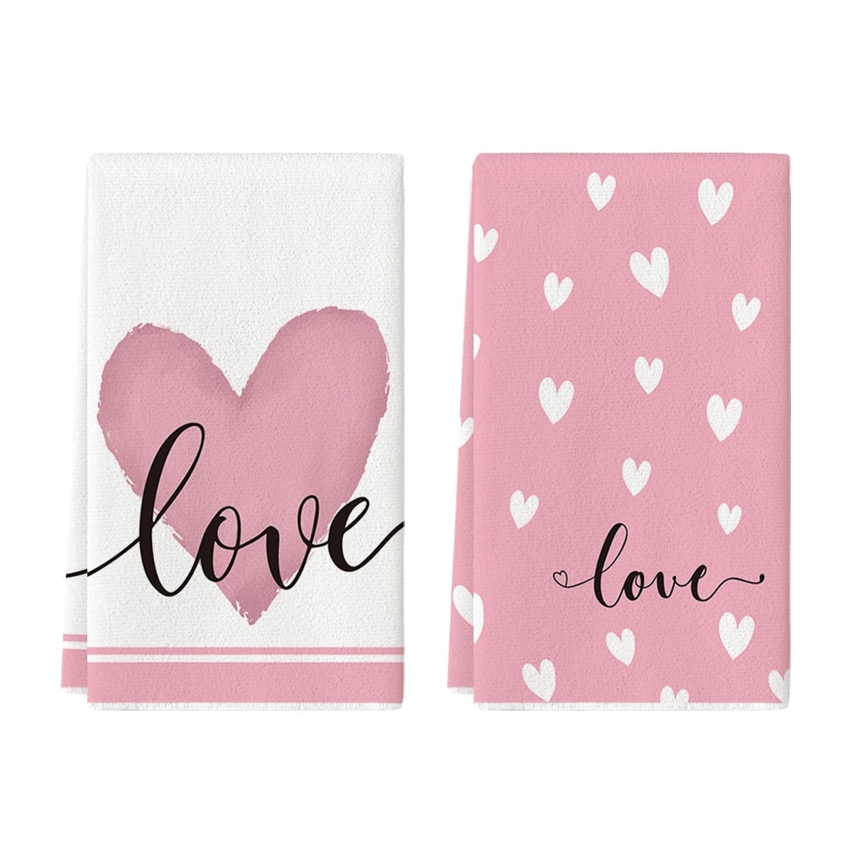 Sm:)e Valentine's Day Kitchen Dish Towels, 18x26 Inch, Set of 2, Love ...