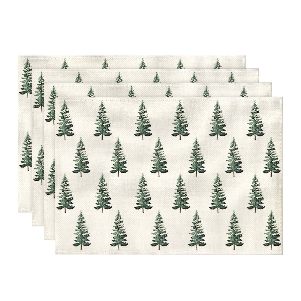 Sm:)e Xmas Tree Christmas Placemats Set of 4, Seasonal Winter Kitchen ...