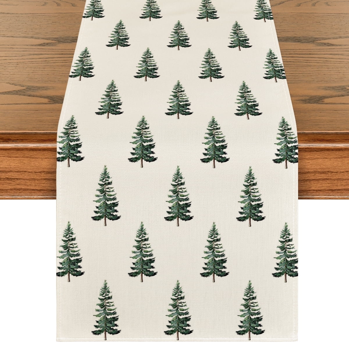 Sm:)e Xmas Tree Christmas Table Runner, Seasonal Winter Kitchen Dining ...