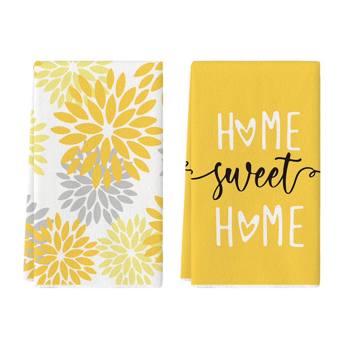 Set of 2 HOME SWEET HOME Farmhouse Terry Kitchen Towels by Kay Dee ...