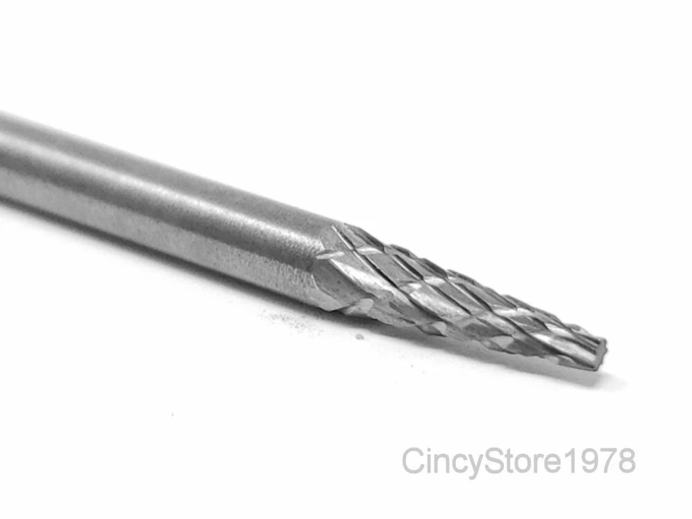 Sm41D Cone Shape Solid Carbide Burr Bur Cutting Tool Die Grinder Bit 1/ ...