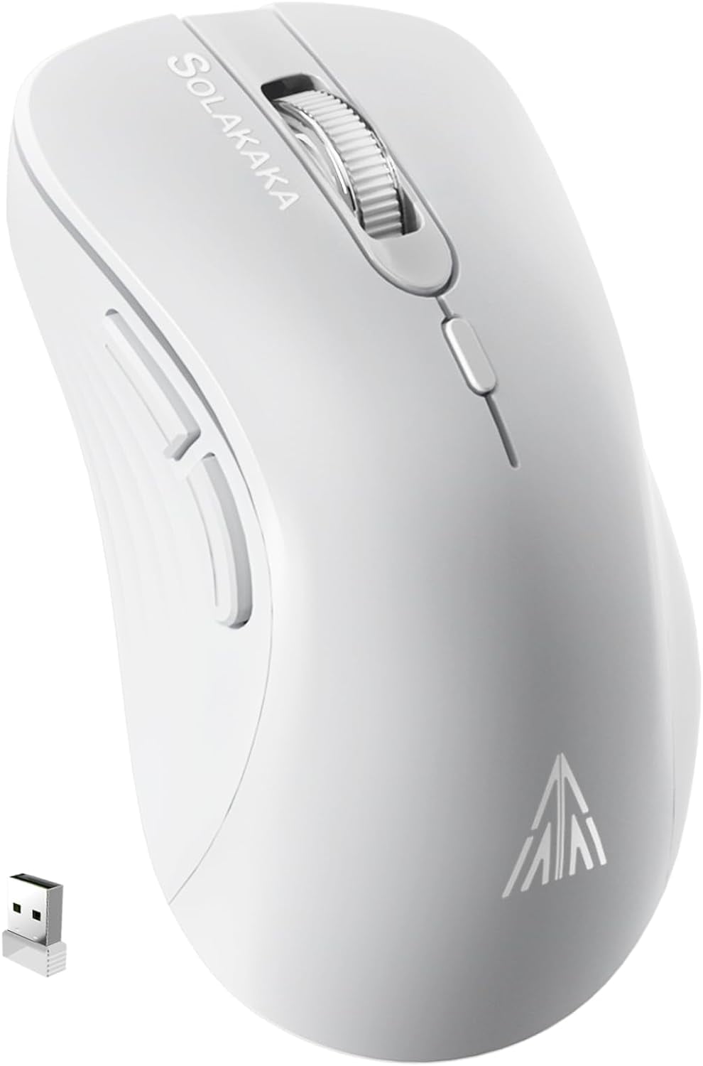 Sm66 White Silent Dual Mode Bluetooth/2.4Ghz Wireless Mouse, Adjustable ...