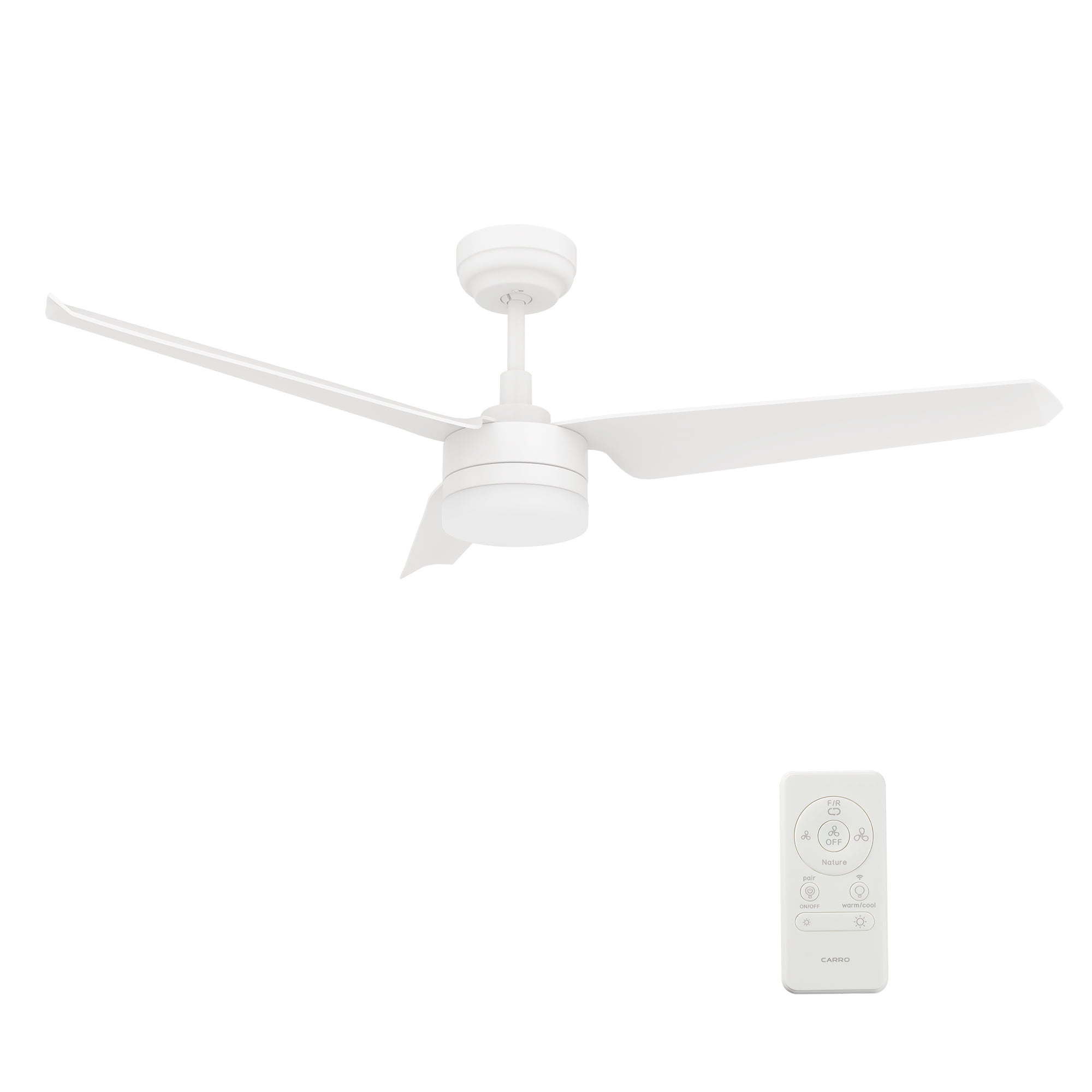 Smaair 52" White Ceiling Fan with LED Light Kit & Remote Control for ...