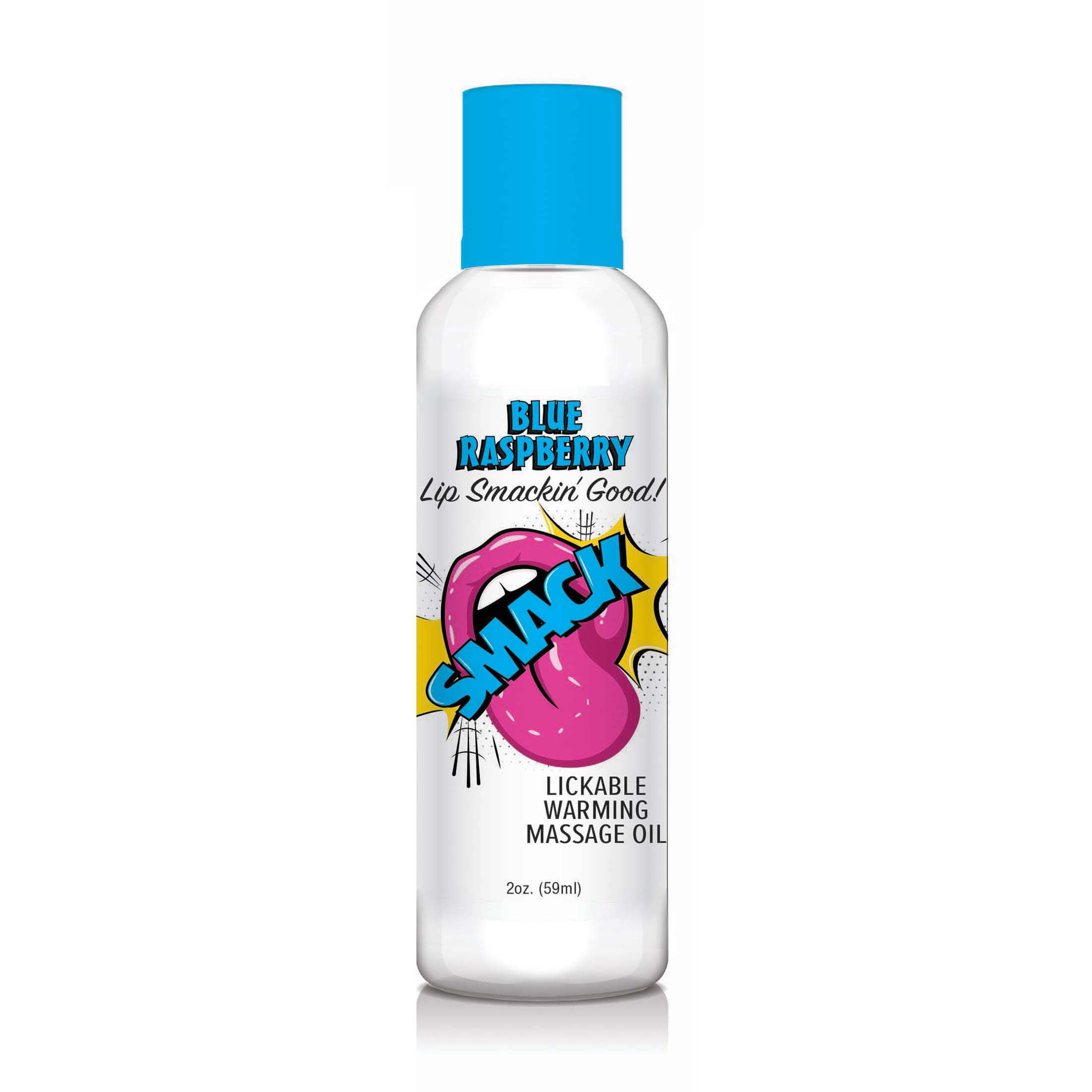 Smack Warming Massage Oil 2oz Blue Raspberry