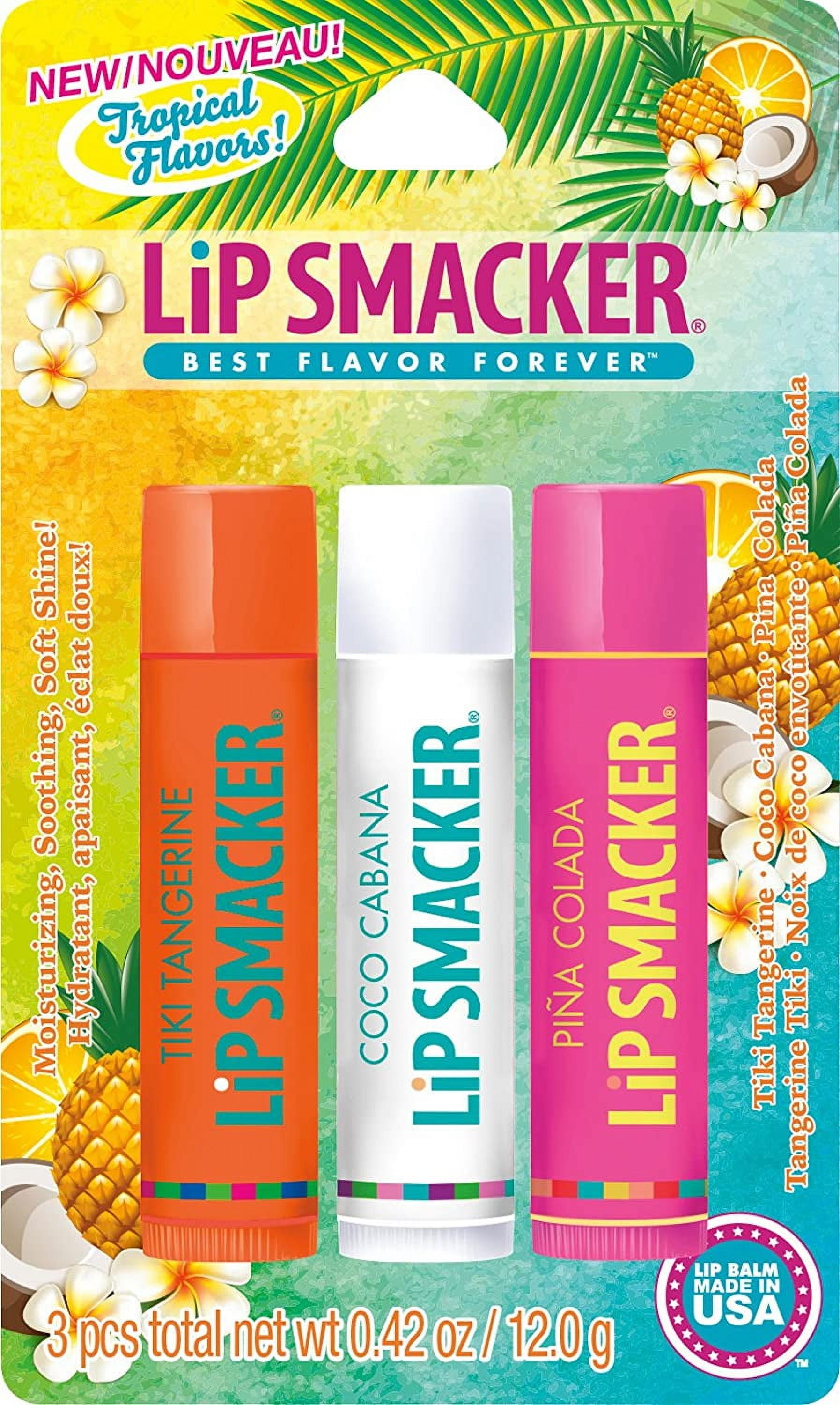 Smackers Flavored Balm Tropical Fever - Moisturizing, Soothing Trio ...