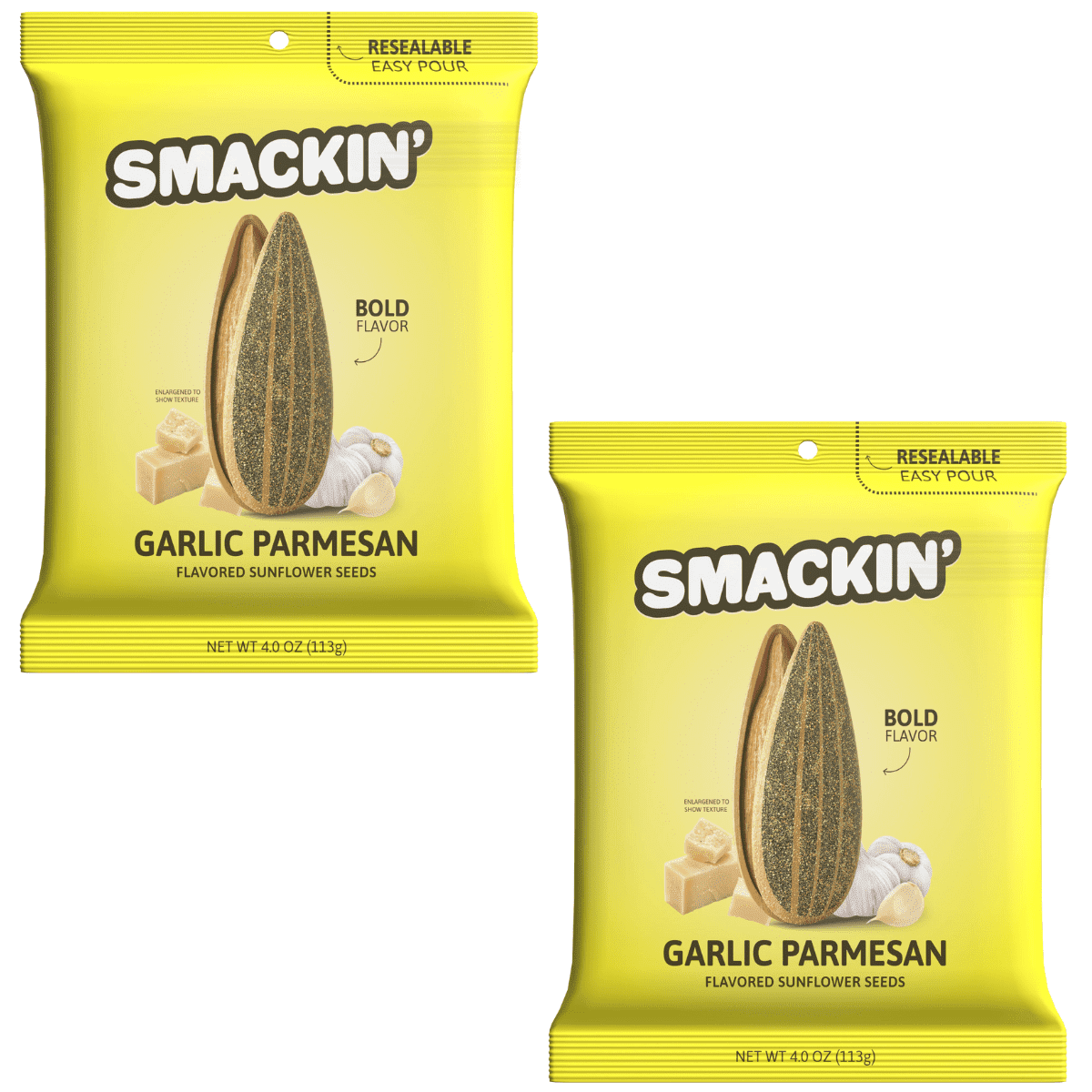 Smackin Sunflower Seeds Garlic Parmesan Flavor – 2 Pack (4oz Each ...
