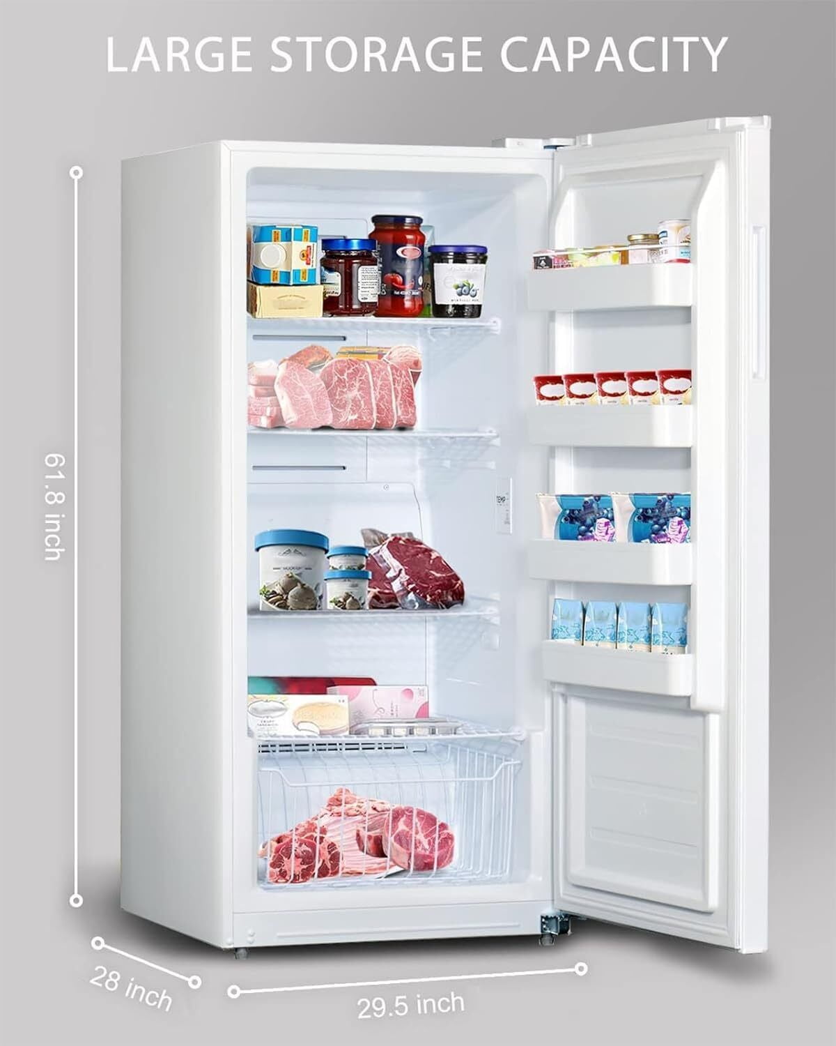 Smad 13.8 cu ft Upright Freezer Frozen Food Storage Appliance Freezer ...