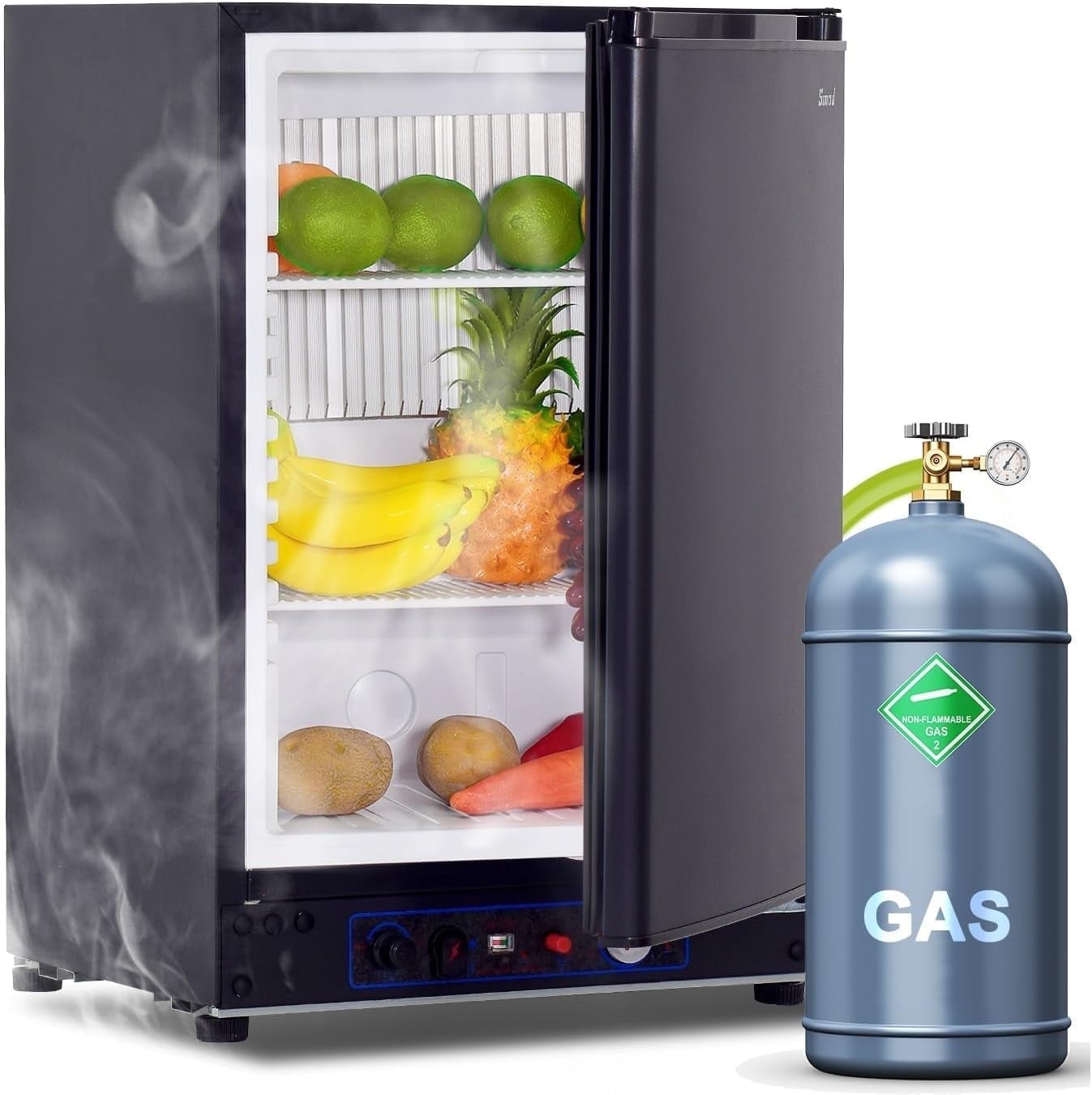 Smad 3 Way RV Fridge 2.1 Cu.ft, Gas Propane Refrigerators Outdoor ...