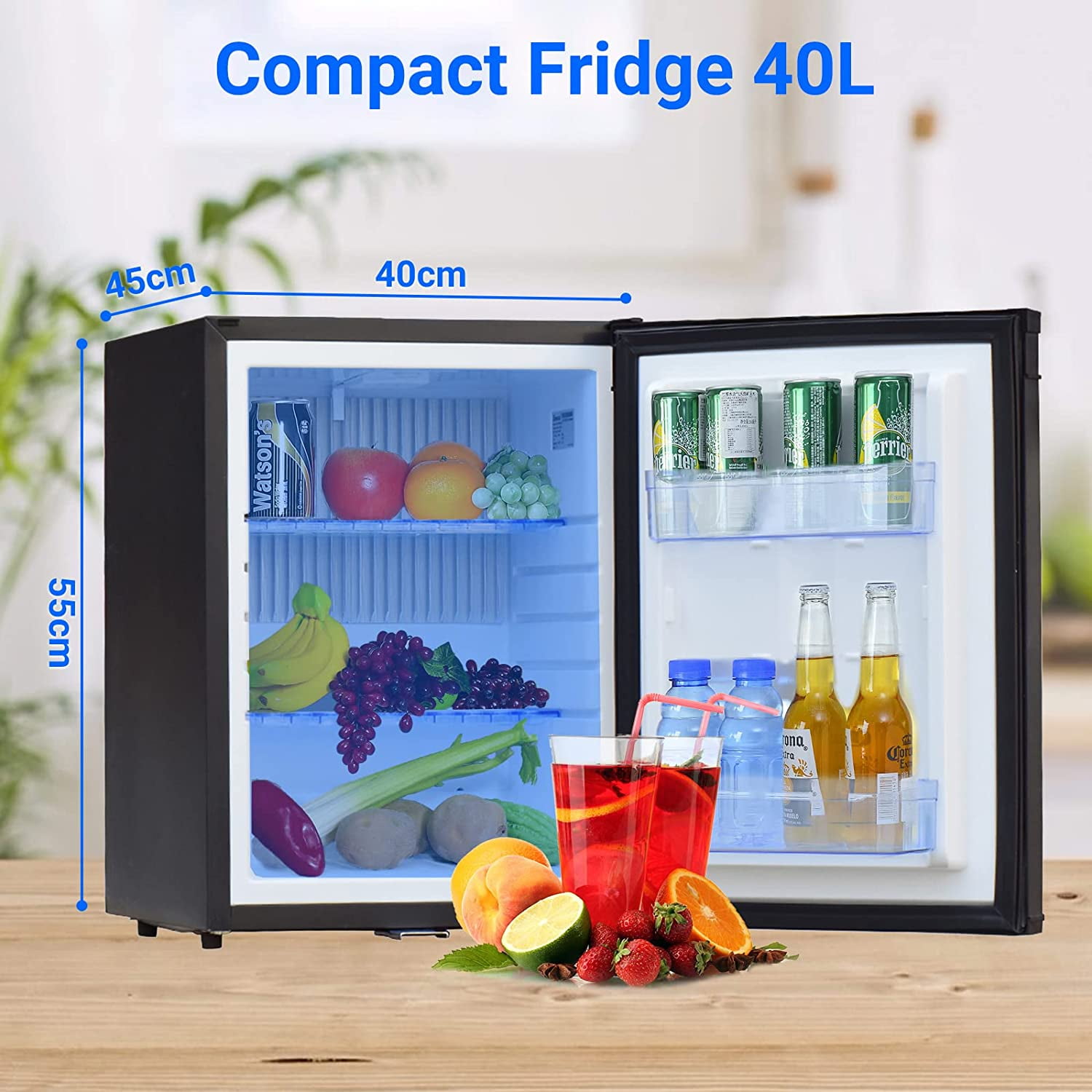 Smad Compact Mini Fridge 1.4 Cu ft Quiet No Noise Absorption Refrigerator with Lock 40L Truck ...