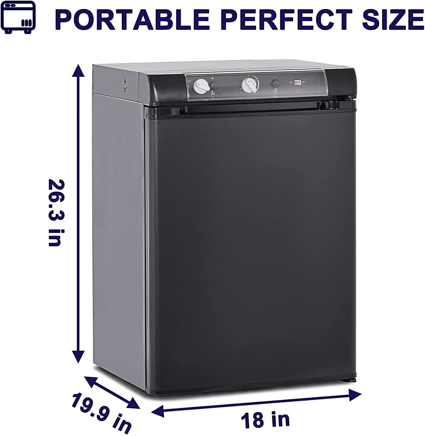 Smad Propane Refrigerator 3 Way for Semi Truck 12V 110V LPG 2.1 Cu ft ...