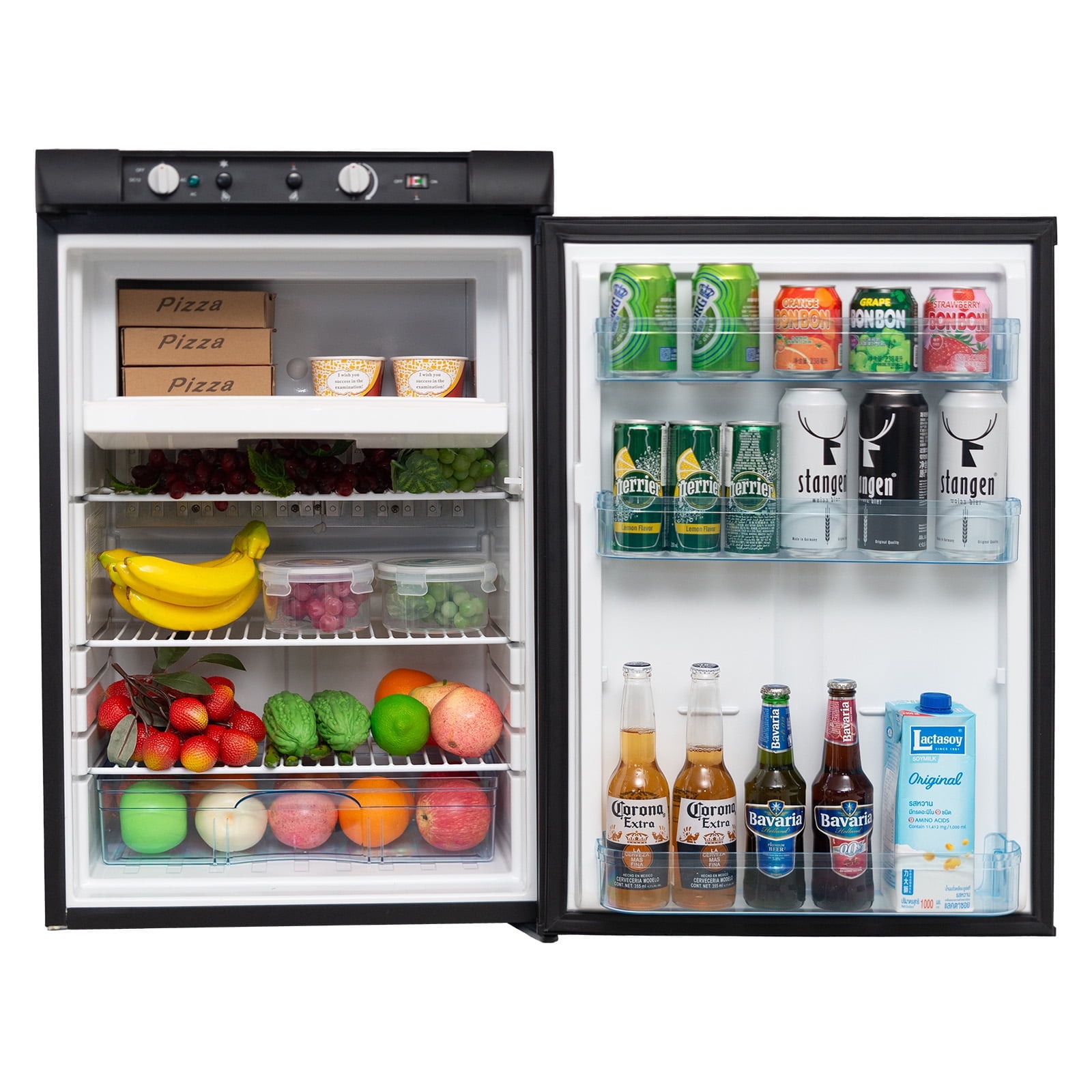 Smad Refrigerator with Freezer 3 Way Fridge Gas/12V/110V 3.5 Cu.ft ...