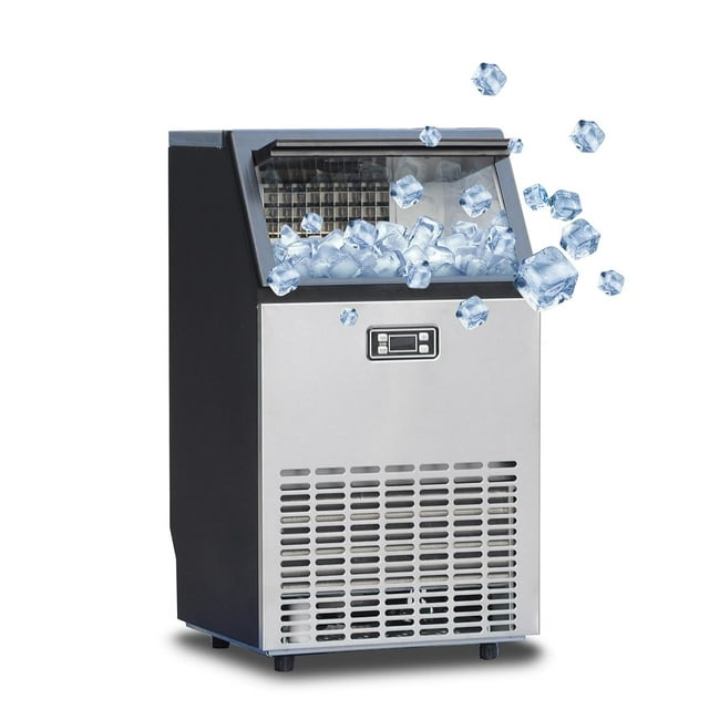 Smad Stainless Steel Commercial Ice Maker 100lbs Cube Machine ...