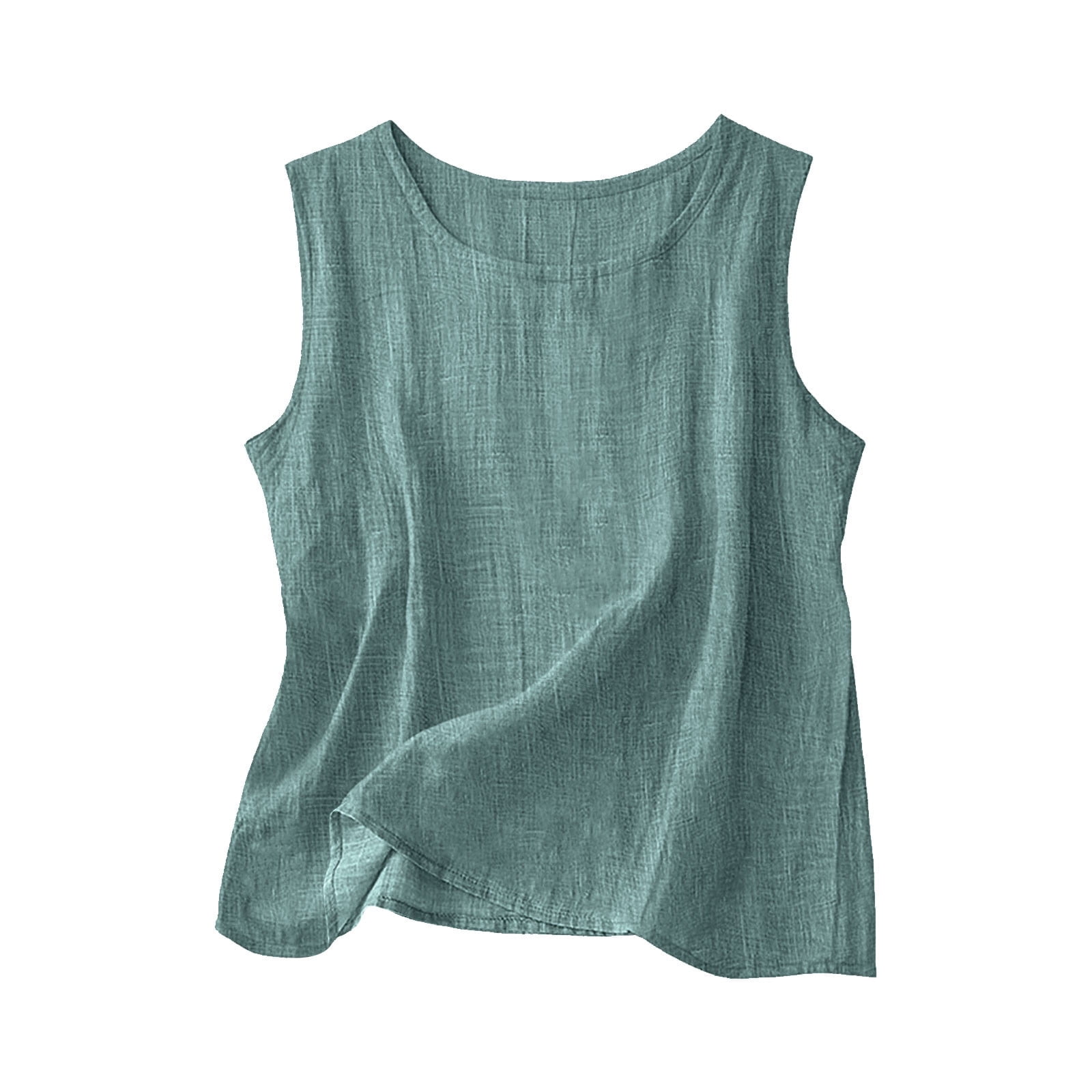 Smaickrr Summer Linen Tank Top for Women Cute Cropped Linen Tank Tops ...