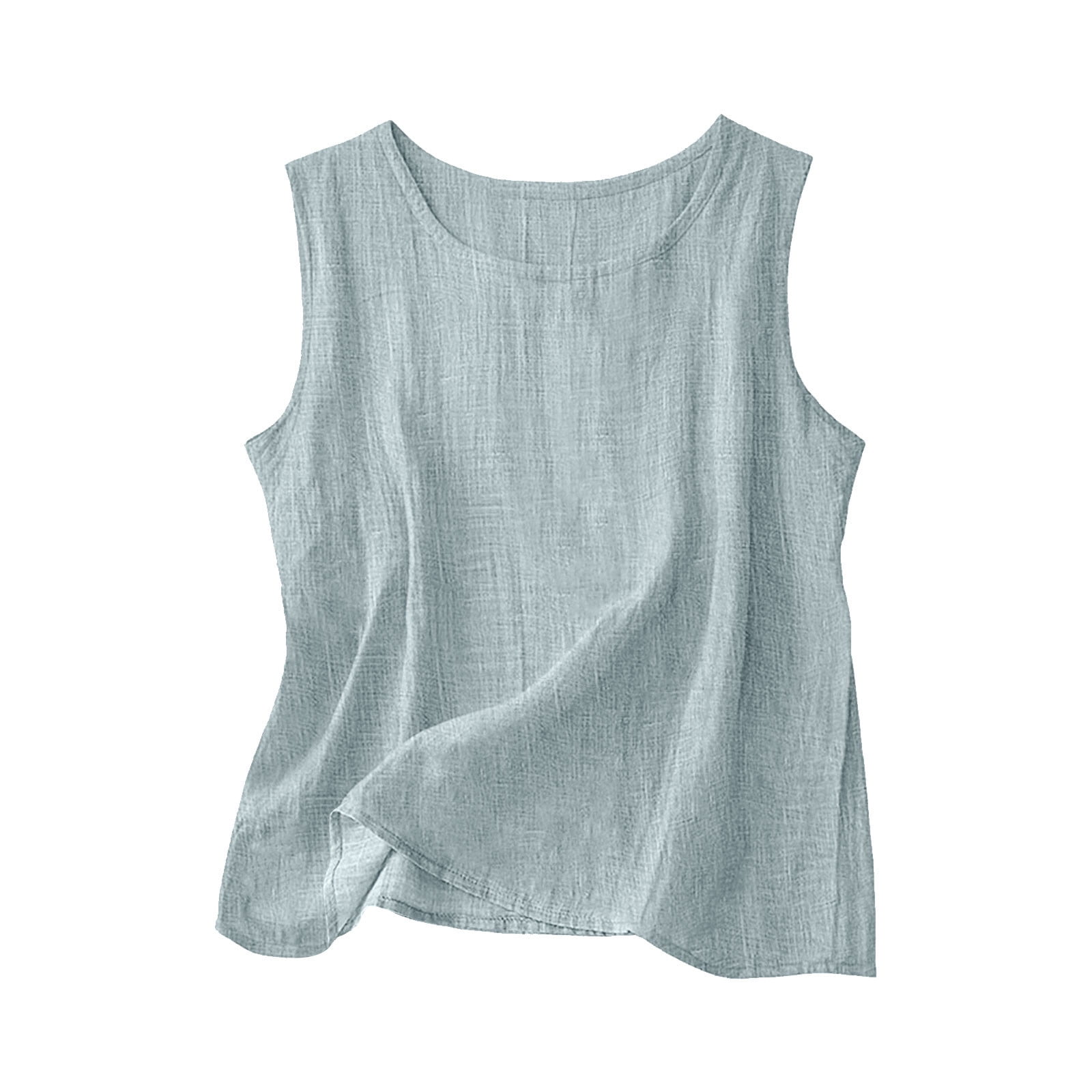 Smaickrr Summer Linen Tank Top for Women Cute Cropped Linen Tank Tops ...