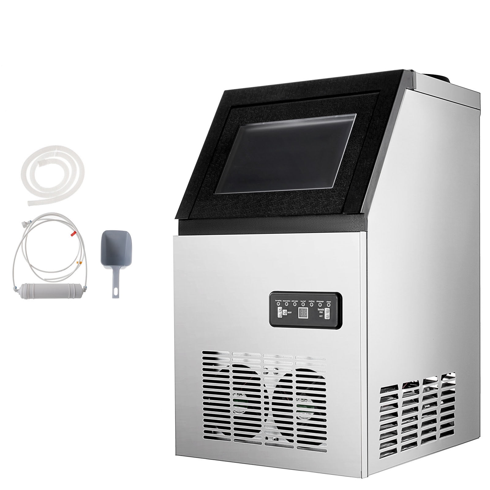 SmaketBuy Commercial Ice Maker Machine 132LBS/24H Stainless Steel ...
