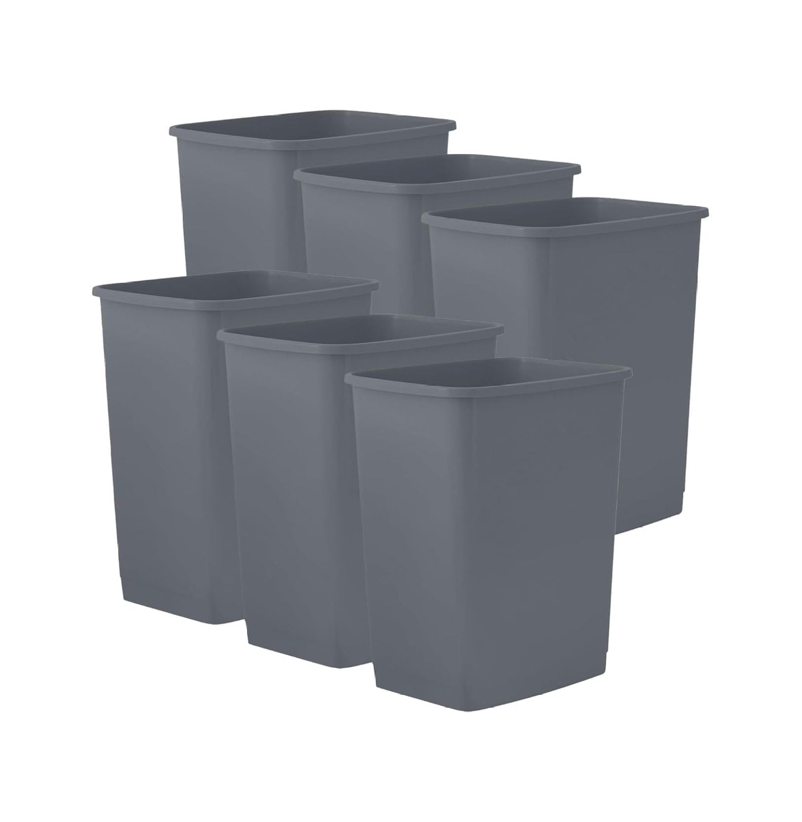 Small 1.25 Gallon Plastic Trash Can, Waste Bin for Under Desk, Office ...