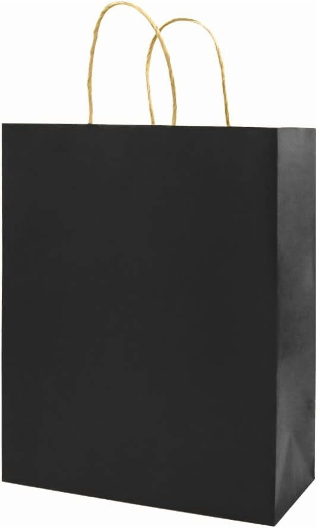 Small 100 5.25x3.25x8 Inch Black Paper Bags with Handles , Bags, Craft ...