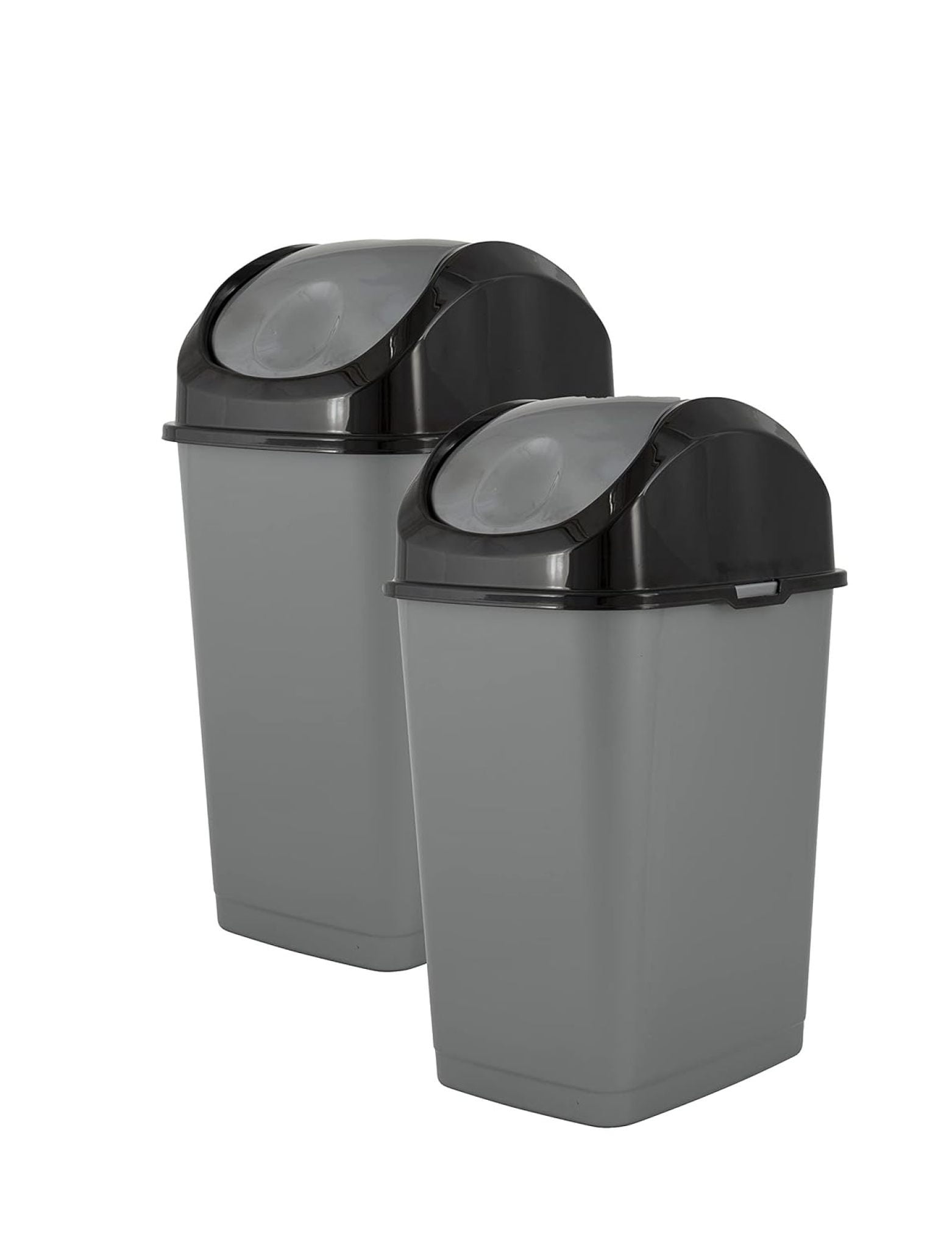 Small 2.5 Gallon Plastic Trash Can with Swing Top Lid, Compact Slim ...