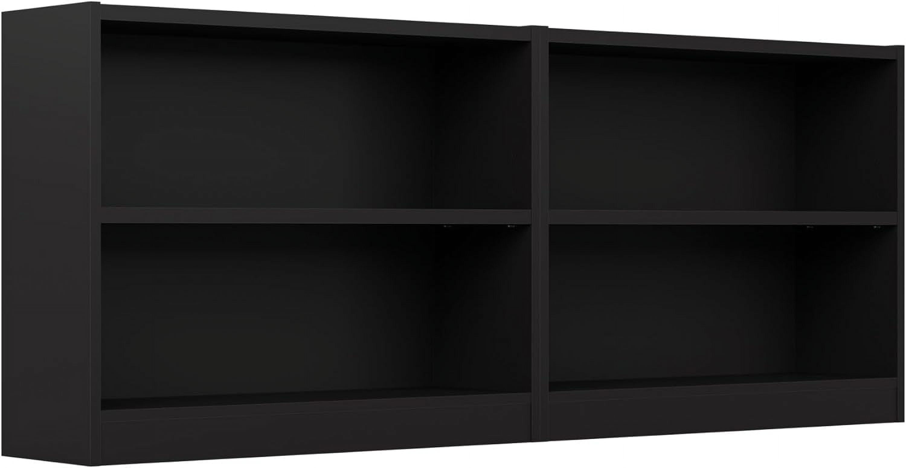 Small 2 Shelf Bookcase in Black - Set of 2, Matching Storage and ...