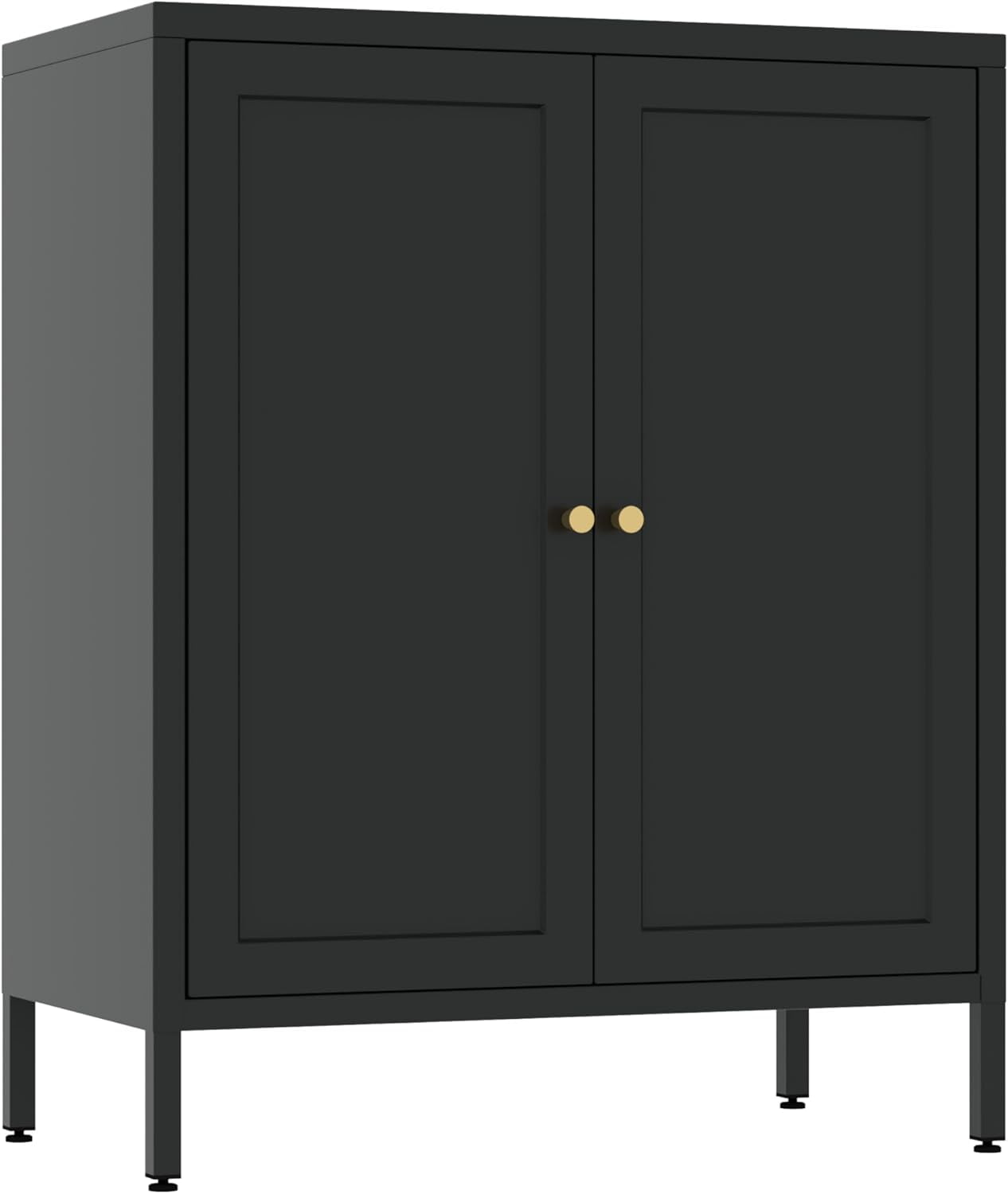 Small 2 Transparent Door Metal Storage Side Buffet Cabinet for Bed Room ...