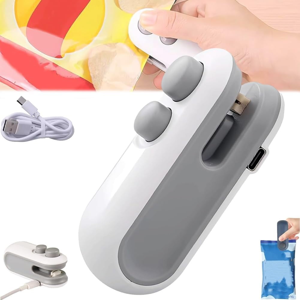 Small 2-in-1 Rechargeable Magnetic Snack Sealer Household Mini Sealing ...