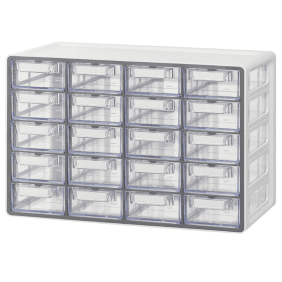 Small 20-Drawer Cabinet – Stackable Clear Organizer for Hardware, Beads ...