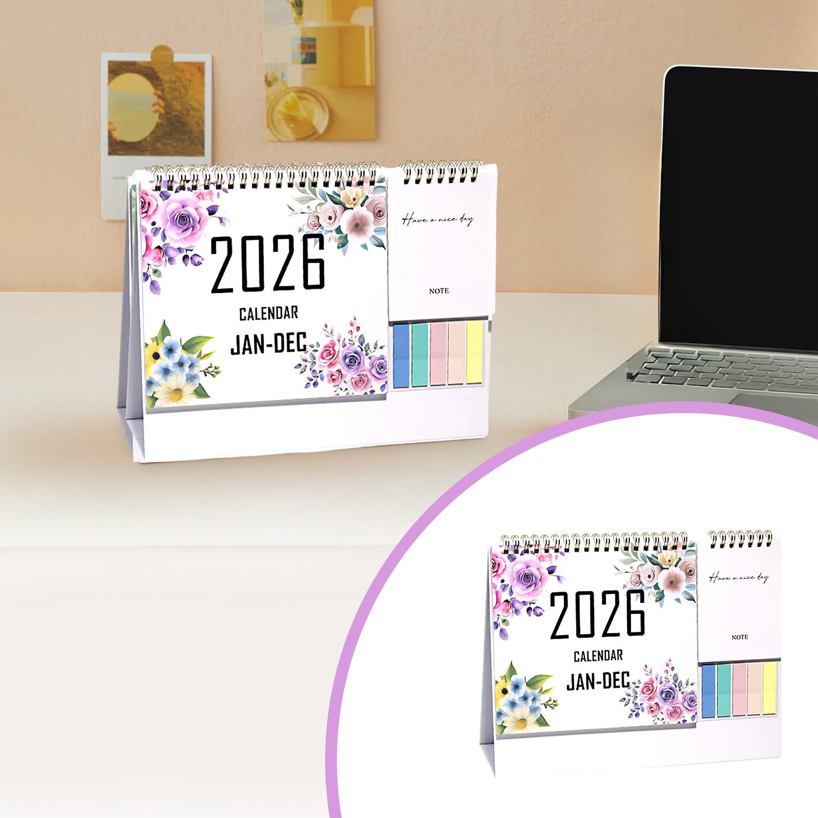 Small 2026 Desk Calendar, Multi Functional Pocket Calendar, 10x7.7Inch ...