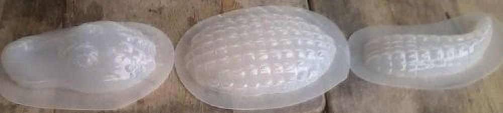 Small 3 Piece Alligator Plastic Craft Mold Set to Make Using Concrete ...