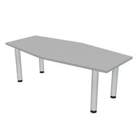 5 Foot Rectangular Conference Table Silver Post Legs Power And Data ...