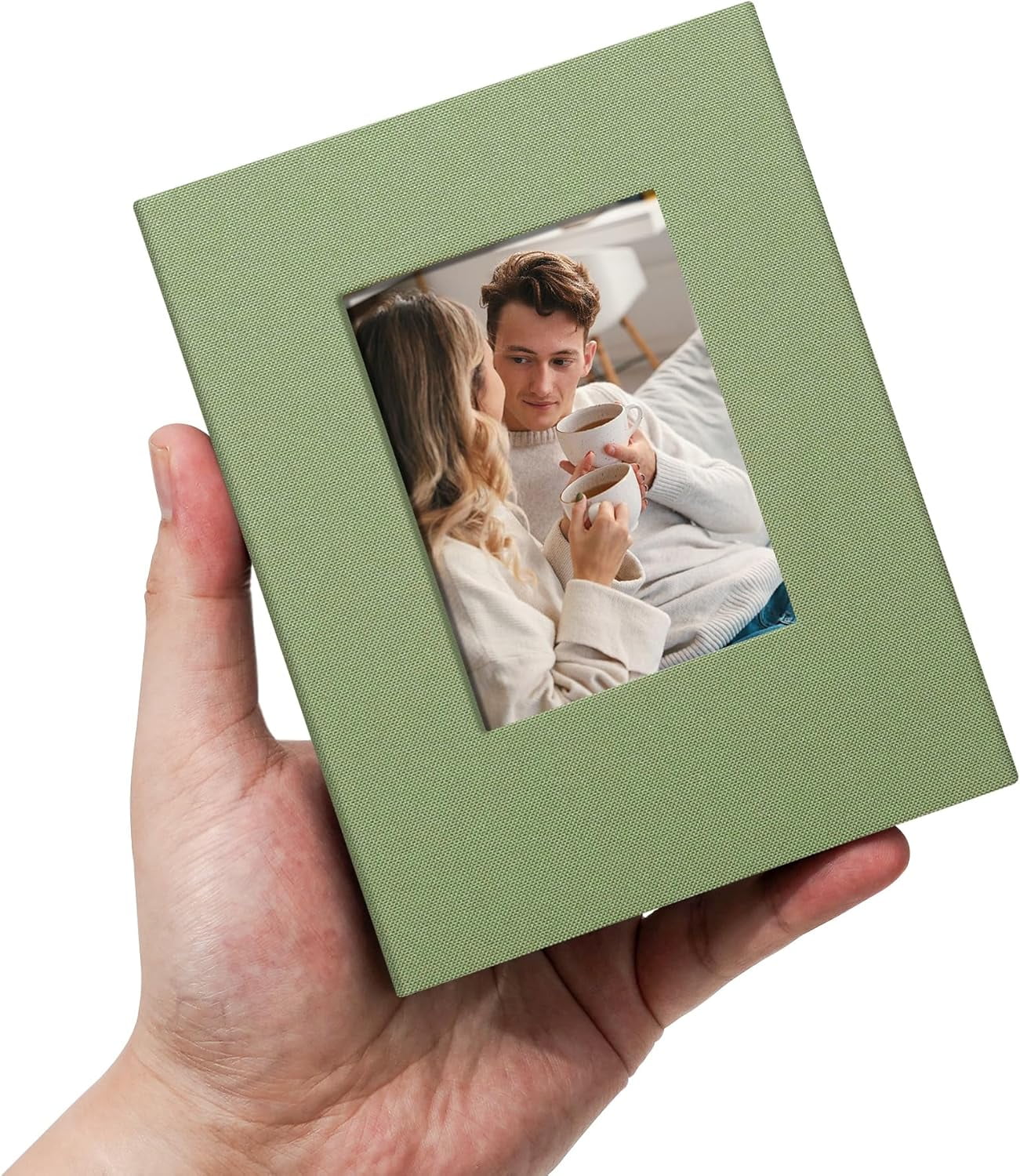 Small 4x6 Photo Album 100 Pockets Linen Cover with Front Window ...