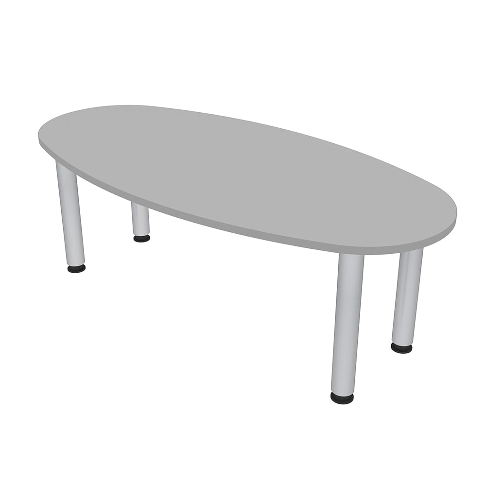 Small 5 Ft Oval Boat Shaped Conference Table Post Legs Power And Data ...