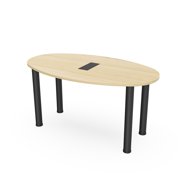 5 Foot Rectangular Conference Table Silver Post Legs Power And Data ...