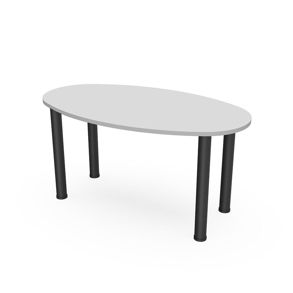 Small 5 Ft Oval Boat Shaped Conference Table Post Legs Power And Data ...