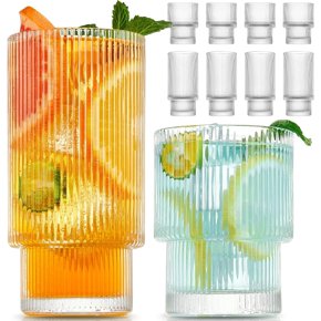 Ribbed Glassware Collection for Home Use Discover Stylish Glasses