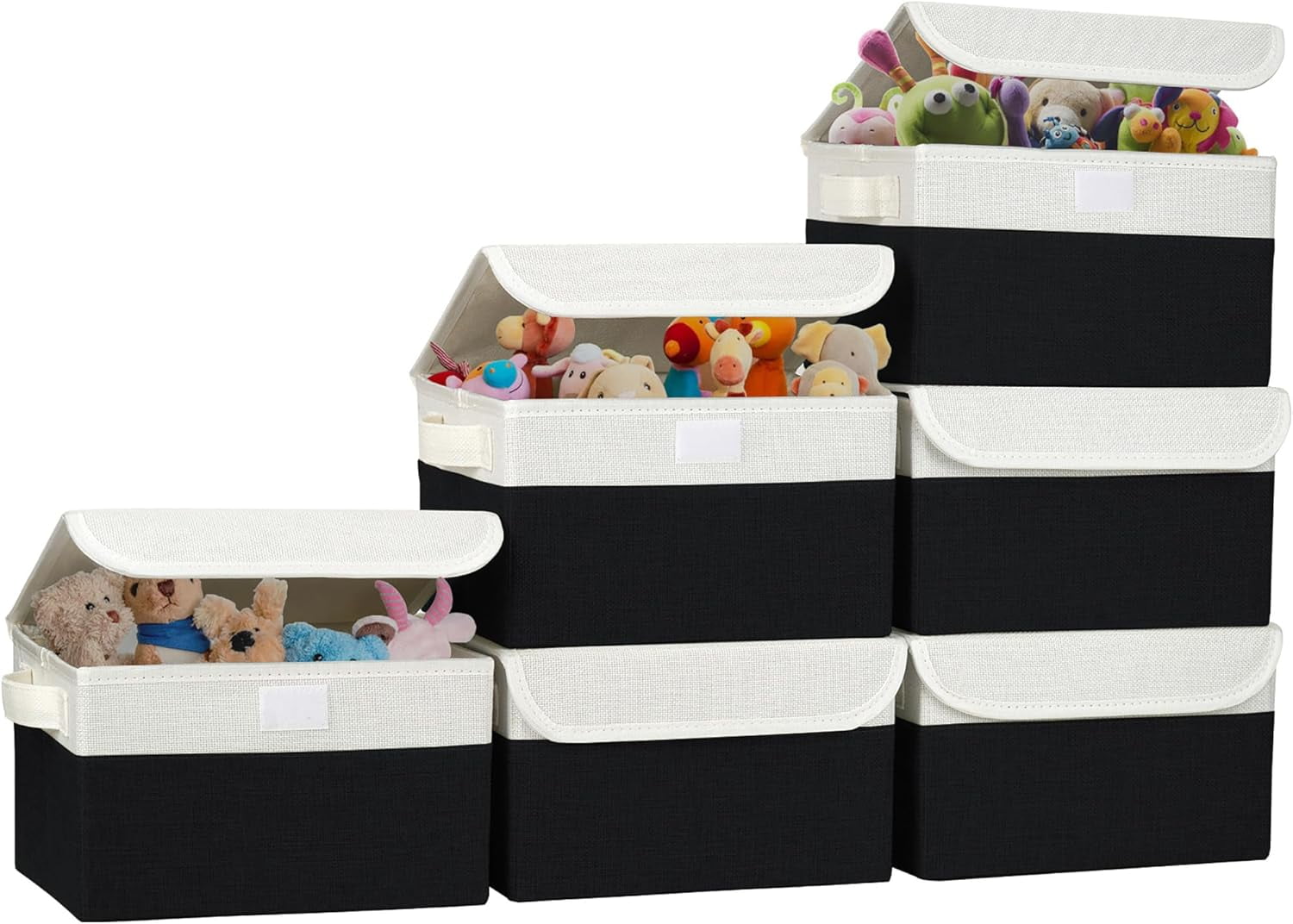 Small 8 Quart Linen Fabric Foldable Storage Bin Cube Organizer Basket ...
