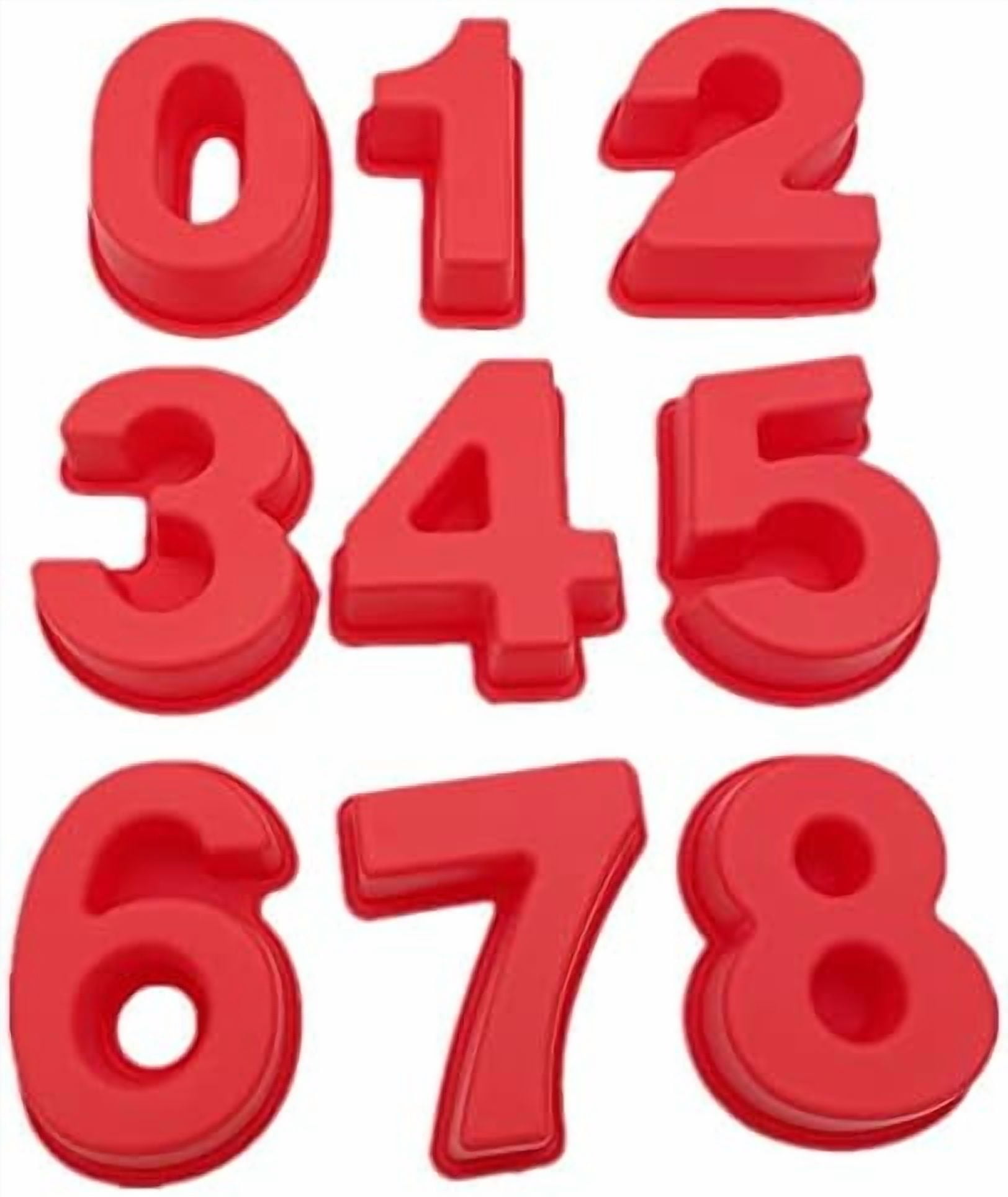 Small 9 pieces Silicone Number Cake Molds Jelly Chocolate Moulds Candy ...
