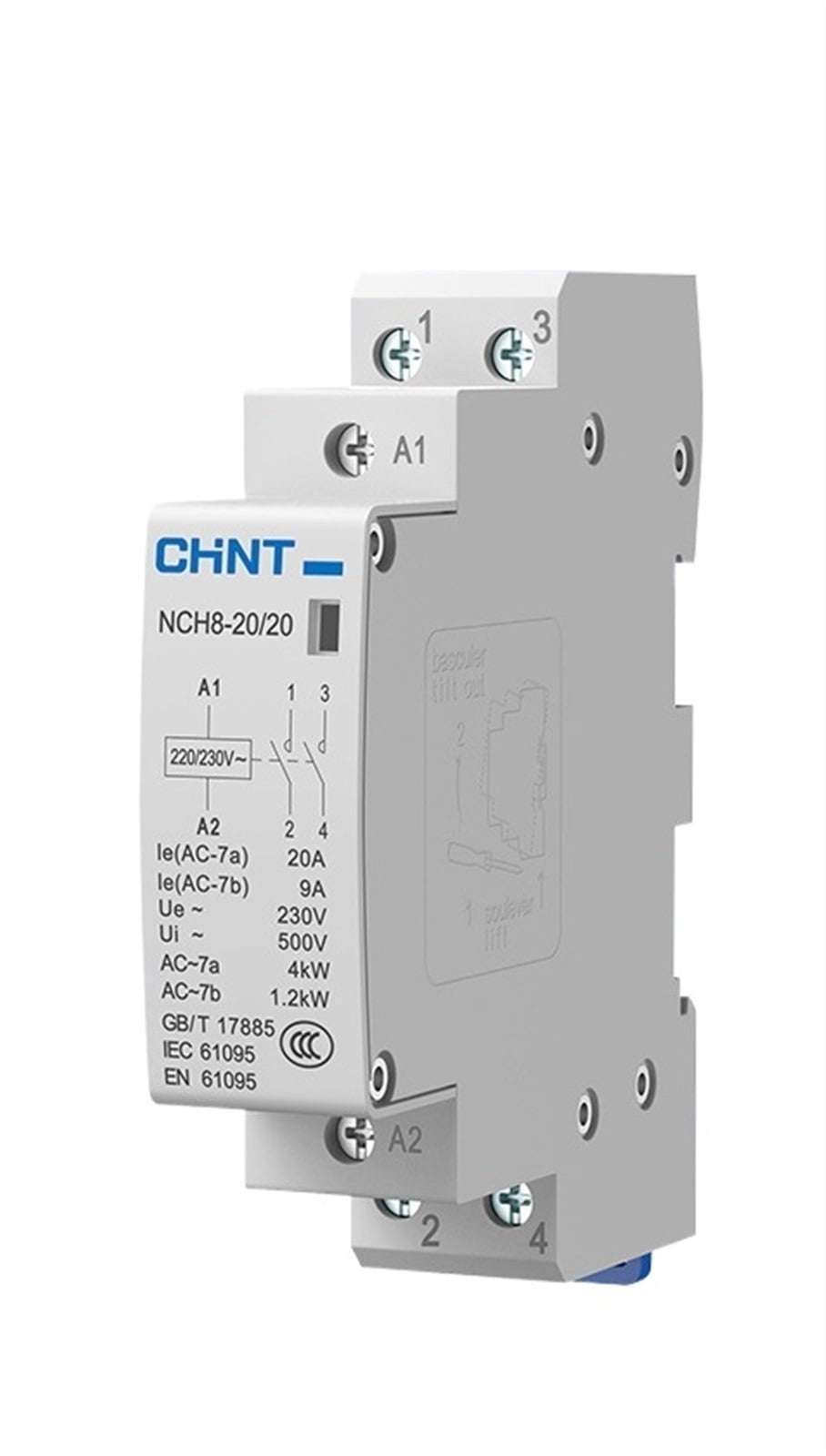 Small AC contactor 220v single-phase NCH8-20/20 silent rail contactor ...