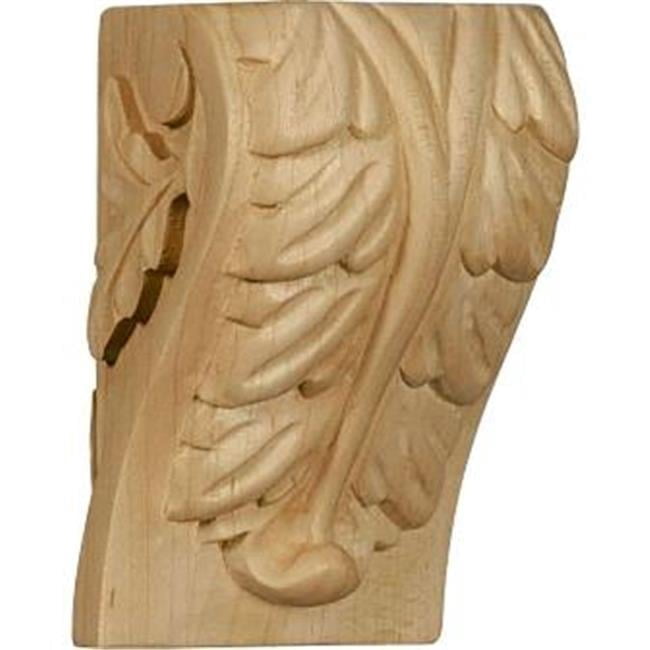 Small Acanthus Leaf Block Corbel - Red Oak - 2.5in.W x 2.25in.D x 4in.H ...