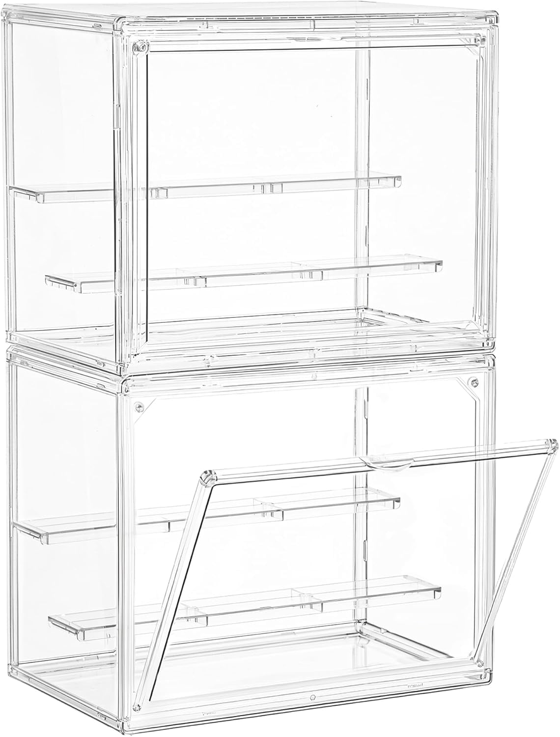 Small Acrylic Display Case for Collectibles 3 Layer Adjustable Display ...