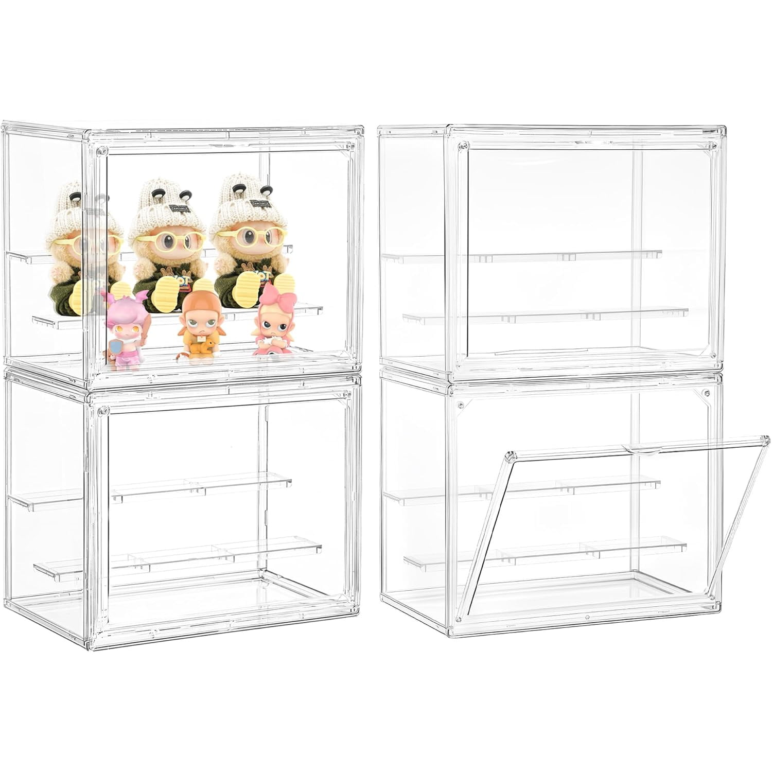Small Acrylic Display Case for Collectibles 3 Layer Adjustable Display ...