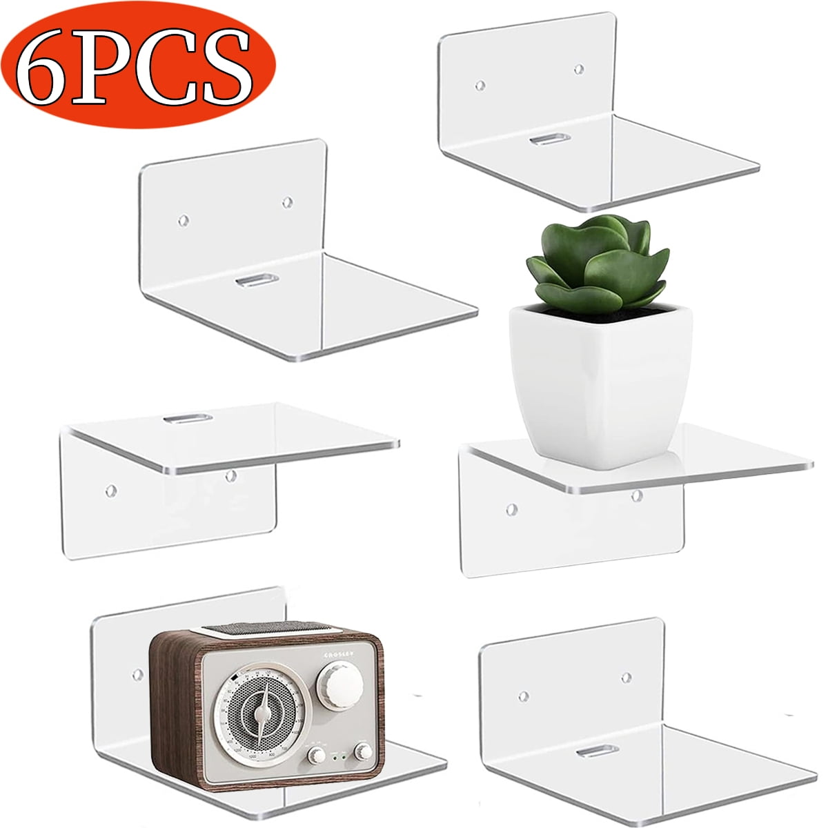 Small Acrylic Floating Shelves Wall Shelves for Bedroom Small Shelf for ...