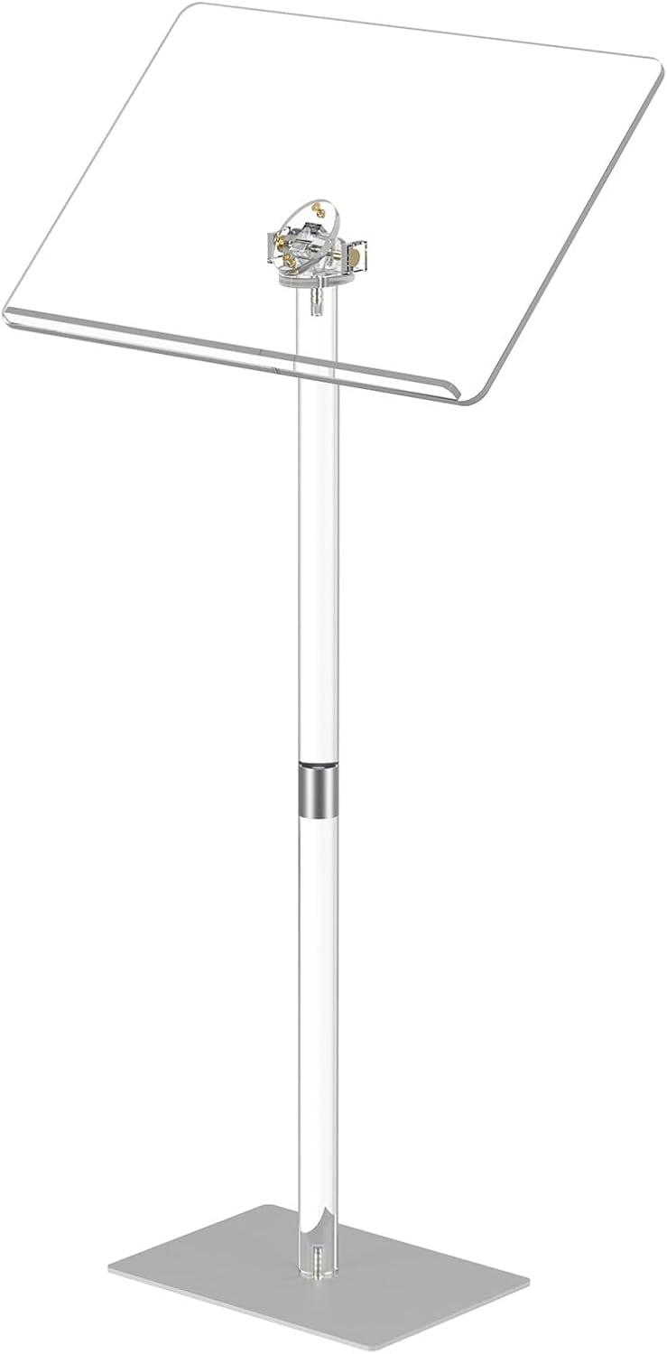 Small Acrylic Podium Stand, Angle Adjustable, 17.7" L x 13" W x 42.3" H ...
