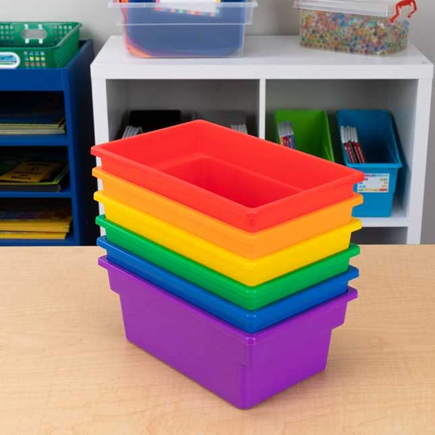 Small All-Purpose Bins Set Of 6 Grouping Colors - Walmart.com